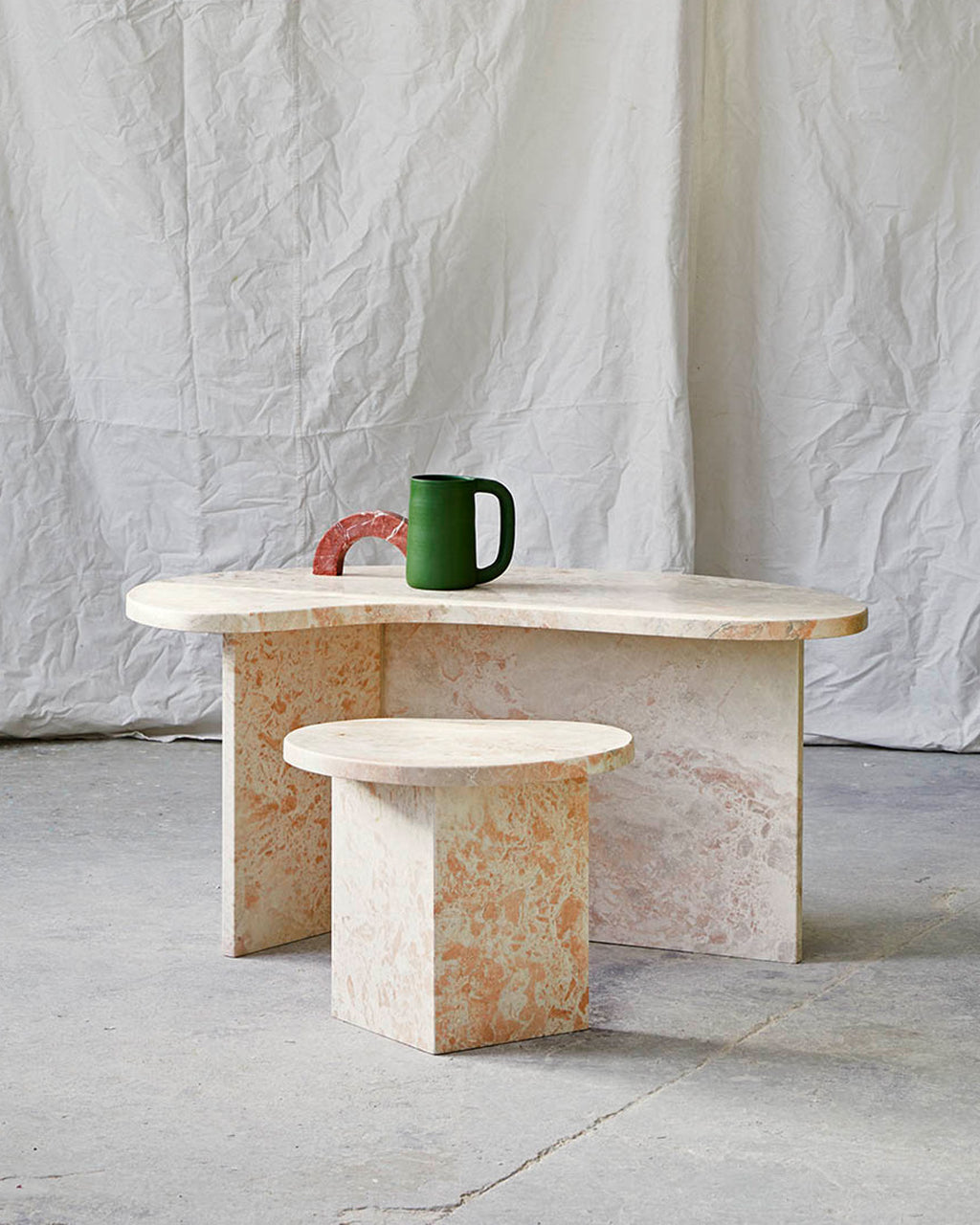 Irregular Nested Marble Coffee Tables, Duo – Modern Metier